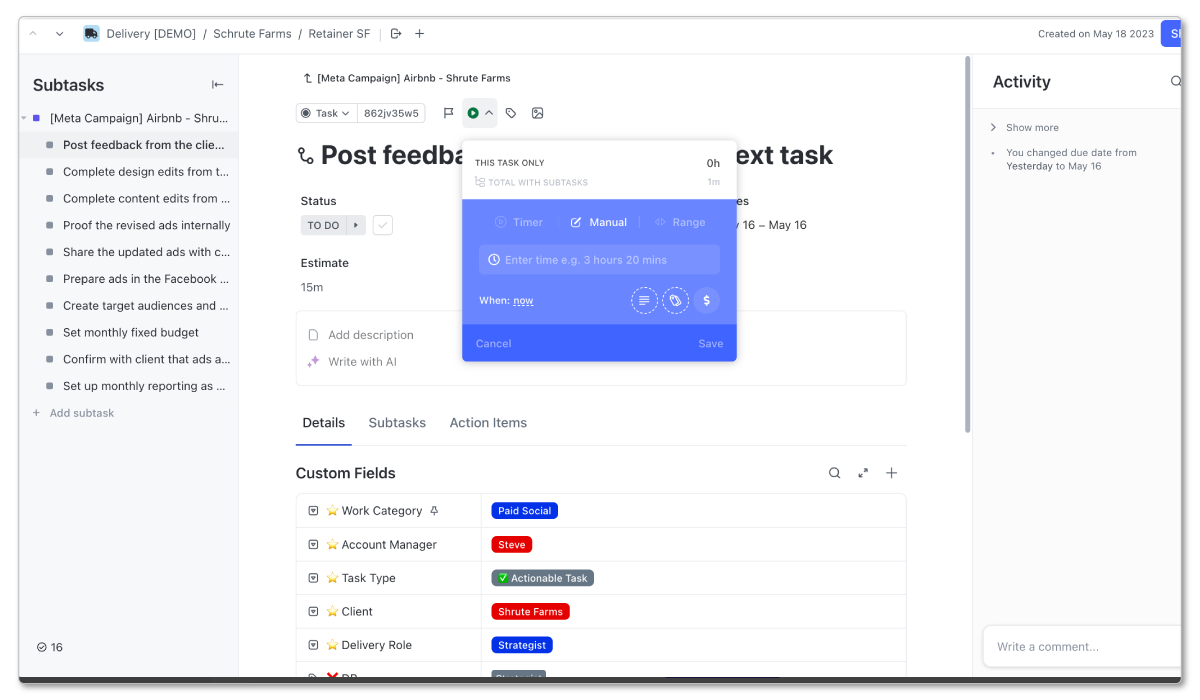 ClickUp Time Tracking Best Practices